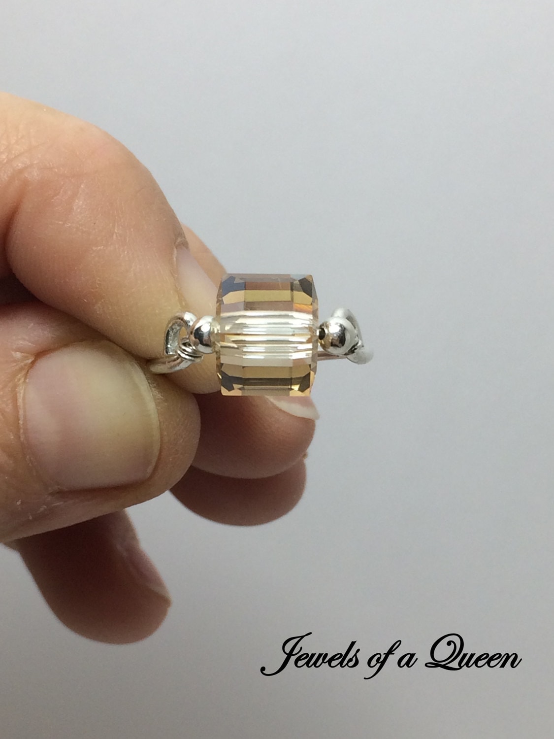 Golden Shadow Ring Swarovski Crystal Ring Wire Wrapped Ring Handmade ...