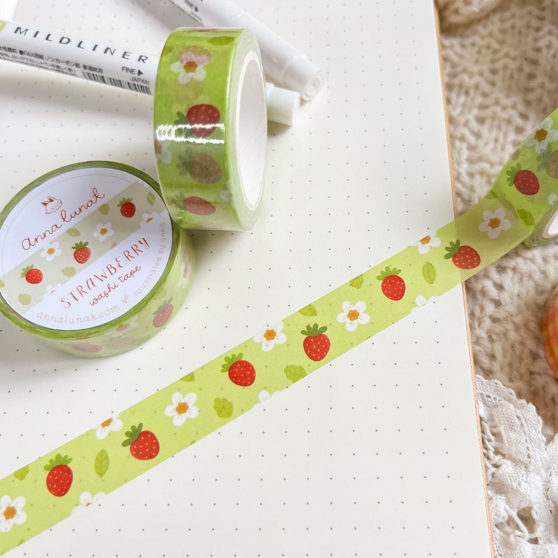 Strawberry Washi Tape - Etsy