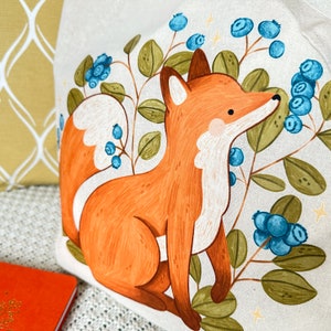 Blueberry Fox Tote Bag - Etsy