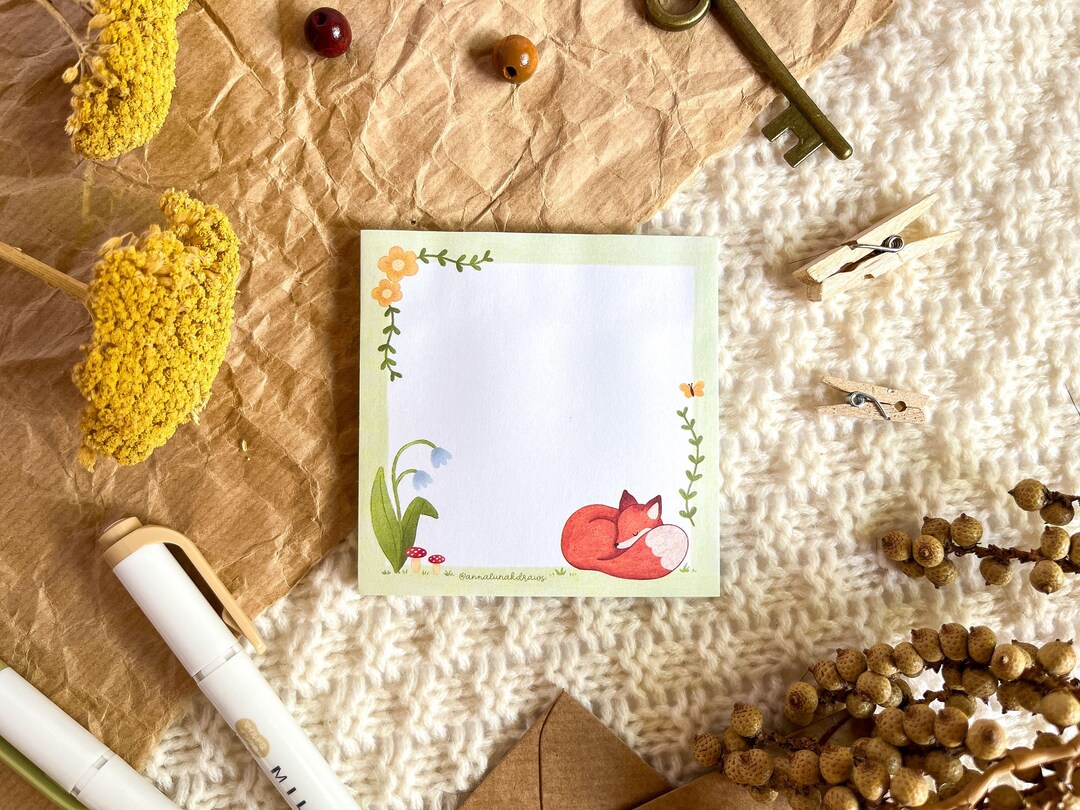 Sticky Notes Plant Fox - Etsy