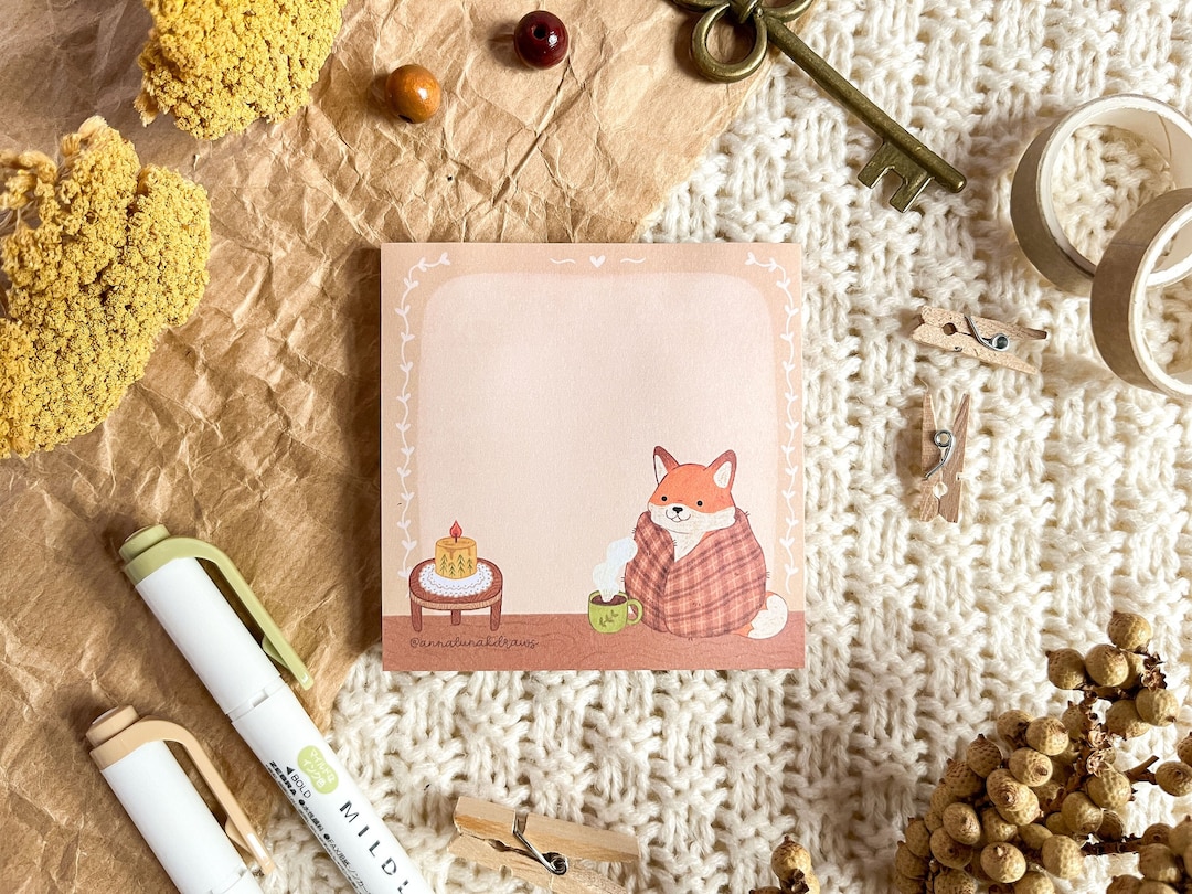 Sticky Note - Cozy Fox - Etsy