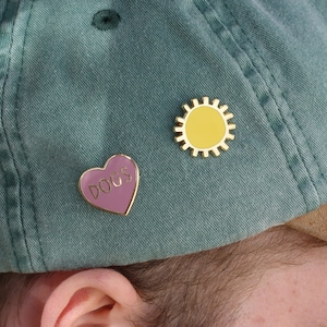 Sun Pin Badge, Yellow Ray of Sunshine Enamel Pin, Wellness Motivational ...