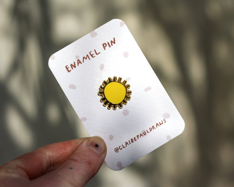 Sun Pin Badge Yellow Ray of Sunshine Enamel Pin Wellness - Etsy