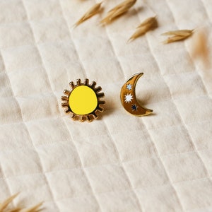 Sun Pin Badge, Yellow Ray of Sunshine Enamel Pin, Wellness Motivational ...