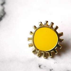 Sun Pin Badge, Yellow Ray of Sunshine Enamel Pin, Wellness Motivational ...