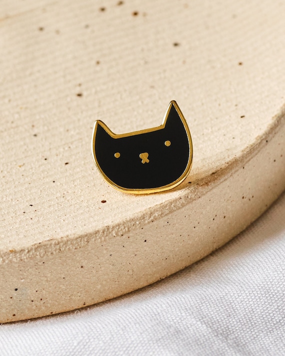 Black Cat Pin Badge Cute Cat Lover Gift Cat Lady Enamel Pin - Etsy