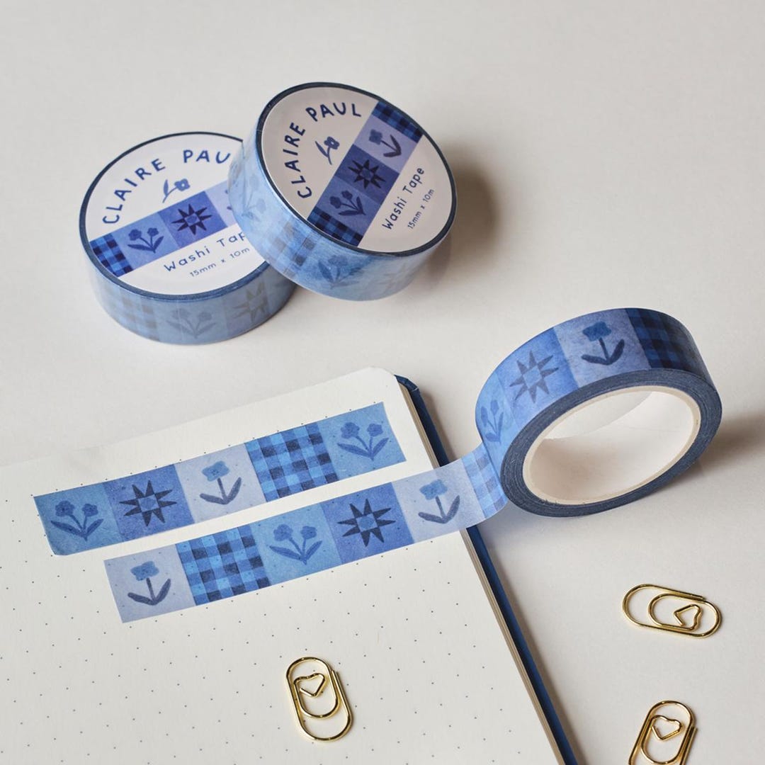 Inky Floral Washi Tape, Cute Junk Journal Masking Tape, Planner ...
