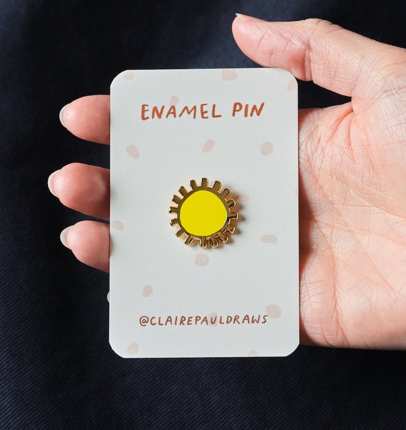 Sun Pin Badge Yellow Ray of Sunshine Enamel Pin Wellness - Etsy