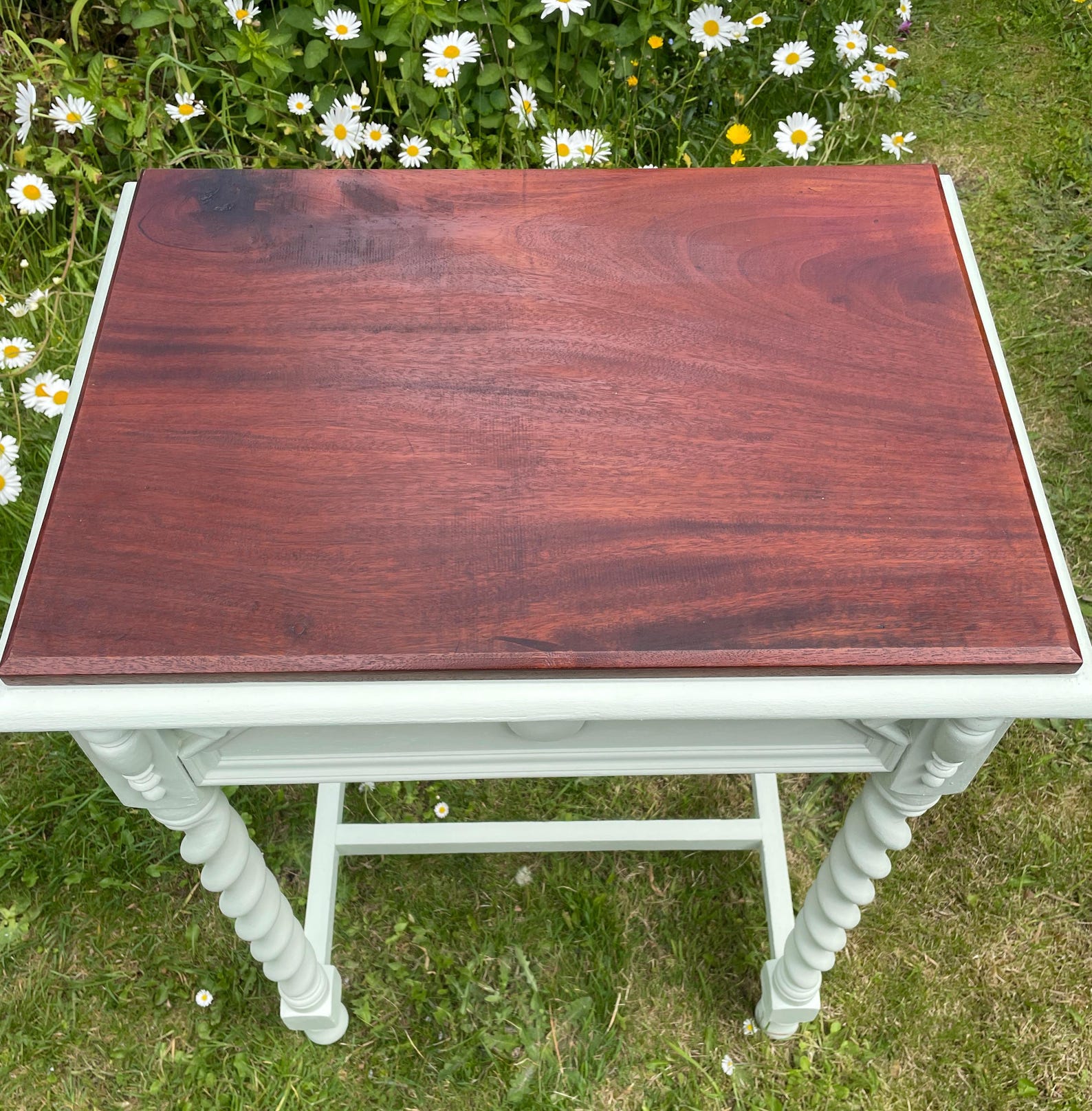 Upcycled Wood Barley Twist Occasional Side/hall Table With SOLID ...