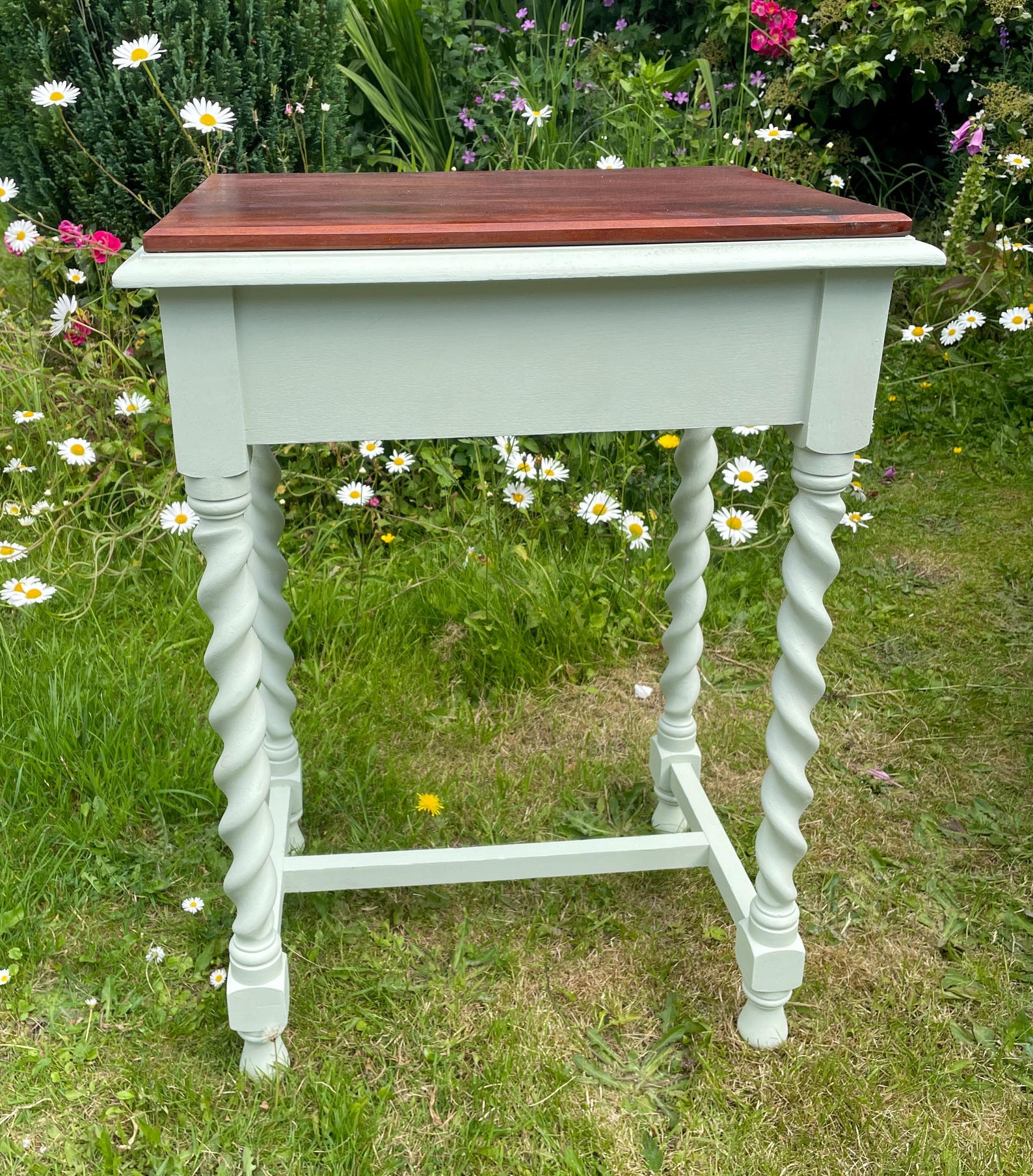 Upcycled Wood Barley Twist Occasional Side/hall Table With SOLID ...