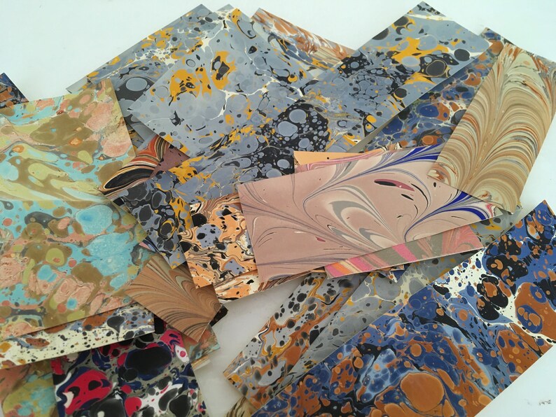 Random Scrap Paper Packs of Printed Marbled Paper Approx 30 Pieces in ...