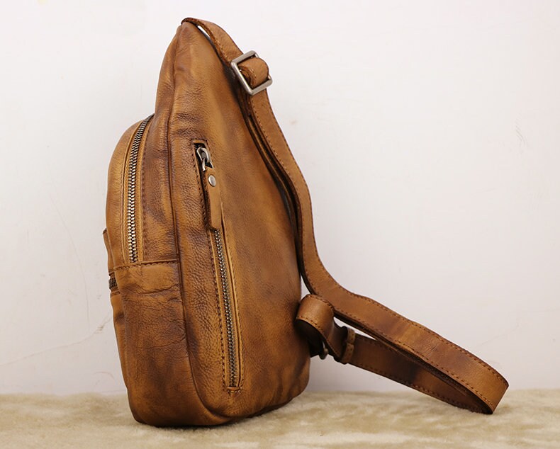 Leather Sling Bag Leather Backpack Womens Shoulder Bag | Etsy