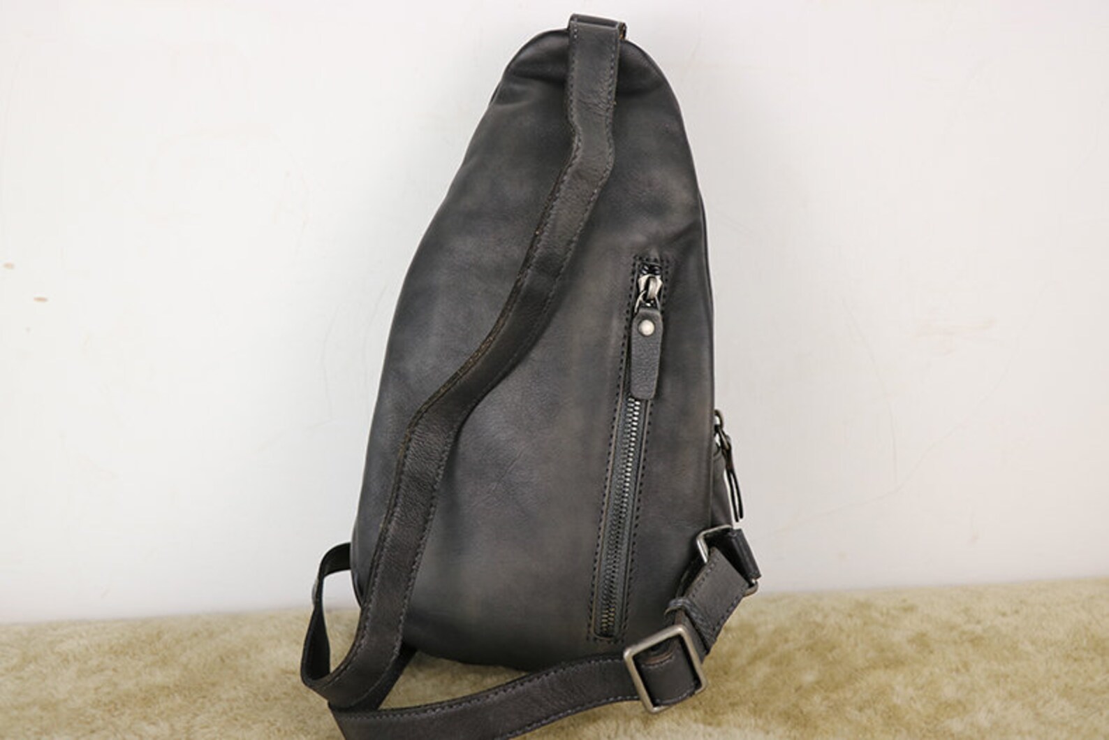 Leather Sling Bag Backpack With Single Strap Mens Crossbody - Etsy