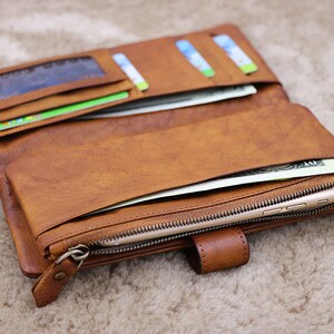 Leather Wallet Woman Brown Leather Wallet Women's - Etsy