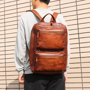 Personalized Leather Backpack Laptop Backpack 17 Inch Laptop - Etsy