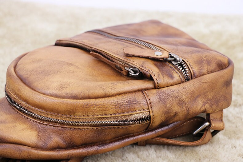 Leather Sling Bag Leather Backpack Womens Shoulder Bag | Etsy