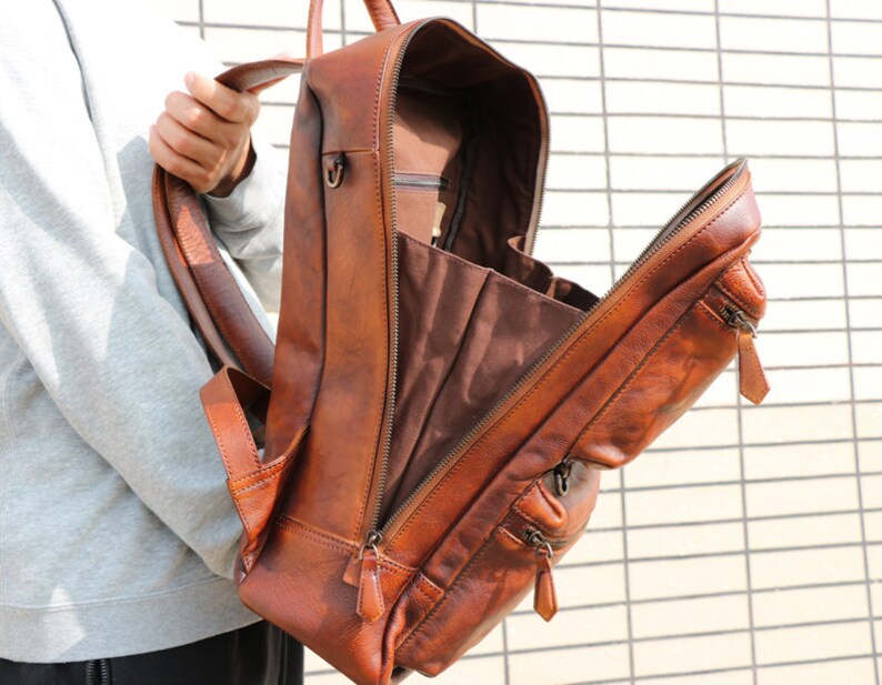 Personalized Leather Backpack Laptop Backpack 17 Inch Laptop - Etsy