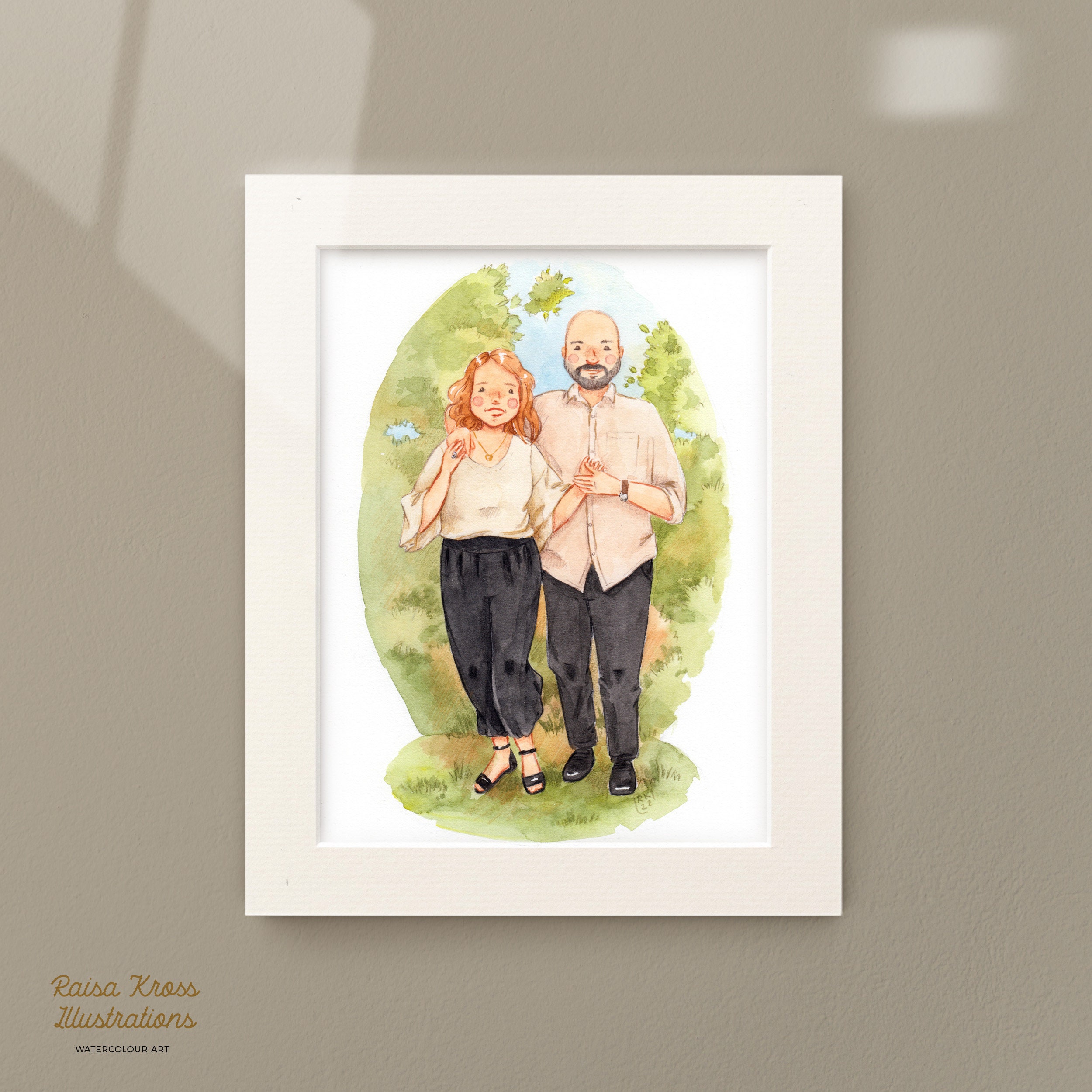 Custom Couples Portrait Original Watercolour Family Portrait Handmade Personalised - Etsy