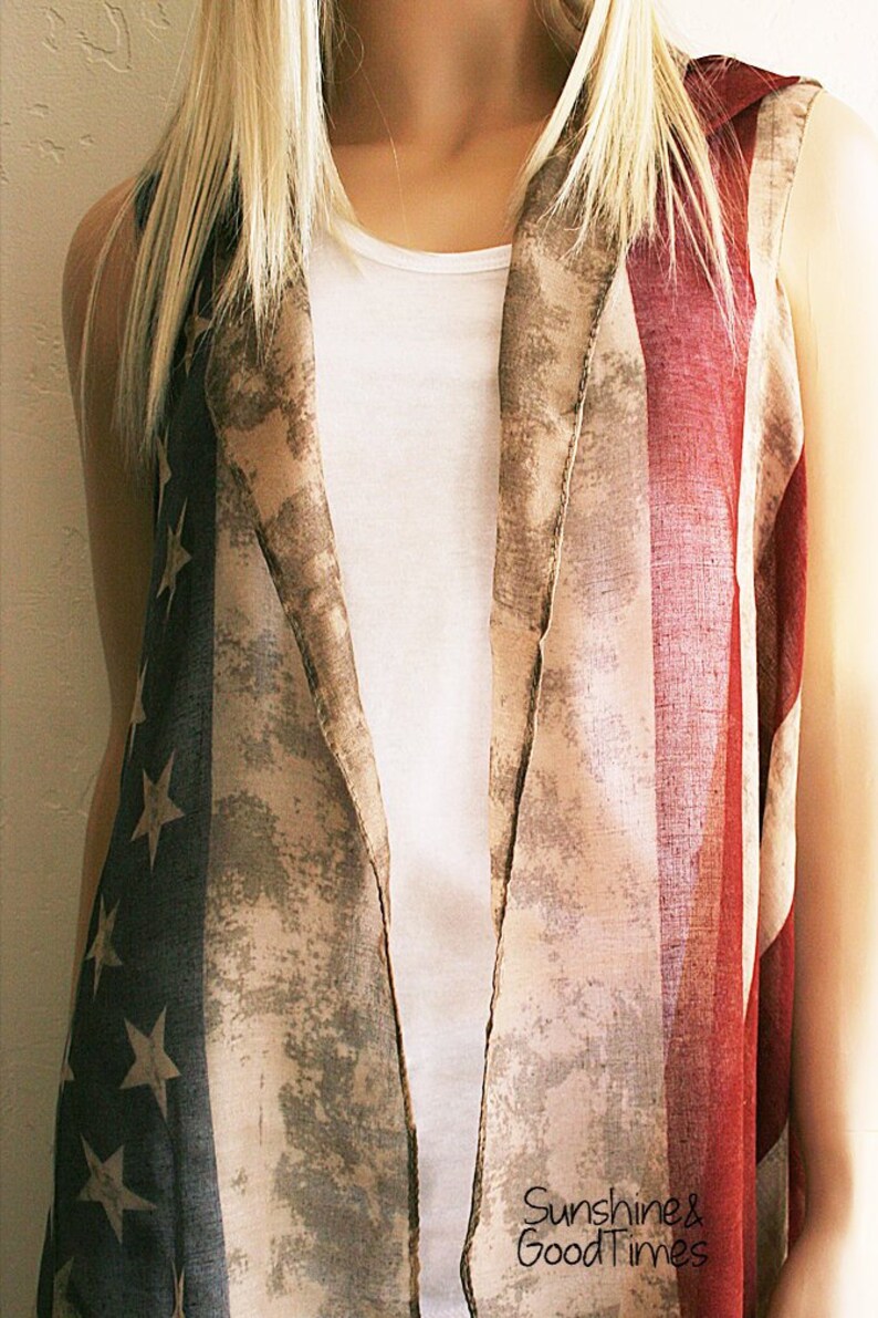 American Flag Clothing. American Flag Vest. Boho Kimono. on My - Etsy