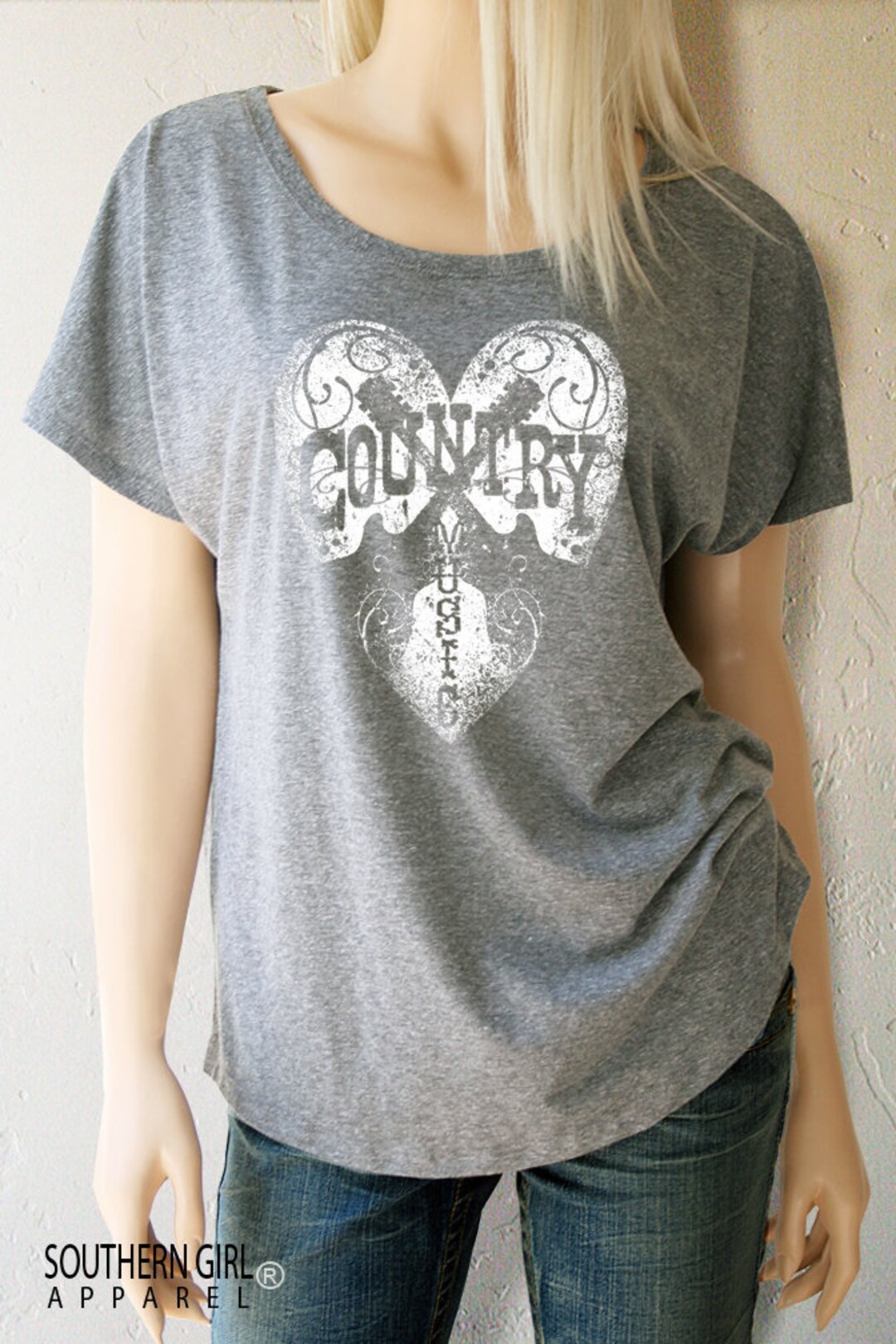 Love Country Music Shirts. Heart Country Music Dolman Sleeve Tee ...