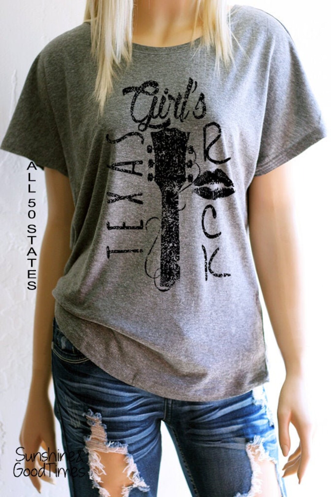 Texas Girl's Rock Dolman Sleeve Top. State Shirts. Country Music ...