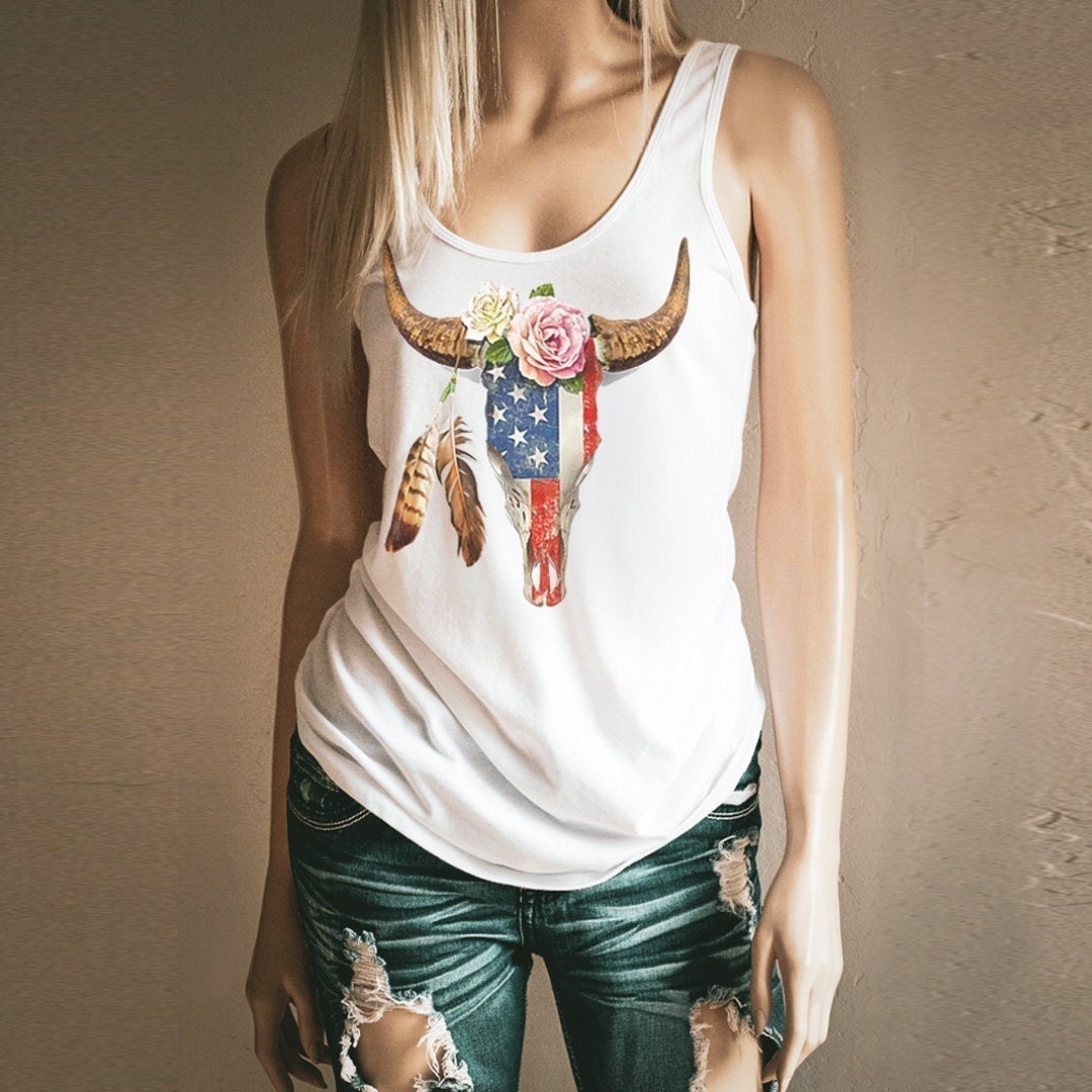 Bullhead Shirt. American Flag Shirt. Flag Shirts. Music Festival Tank ...