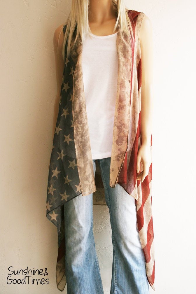 American Flag Clothing. American Flag Vest. Boho Kimono. on My | Etsy