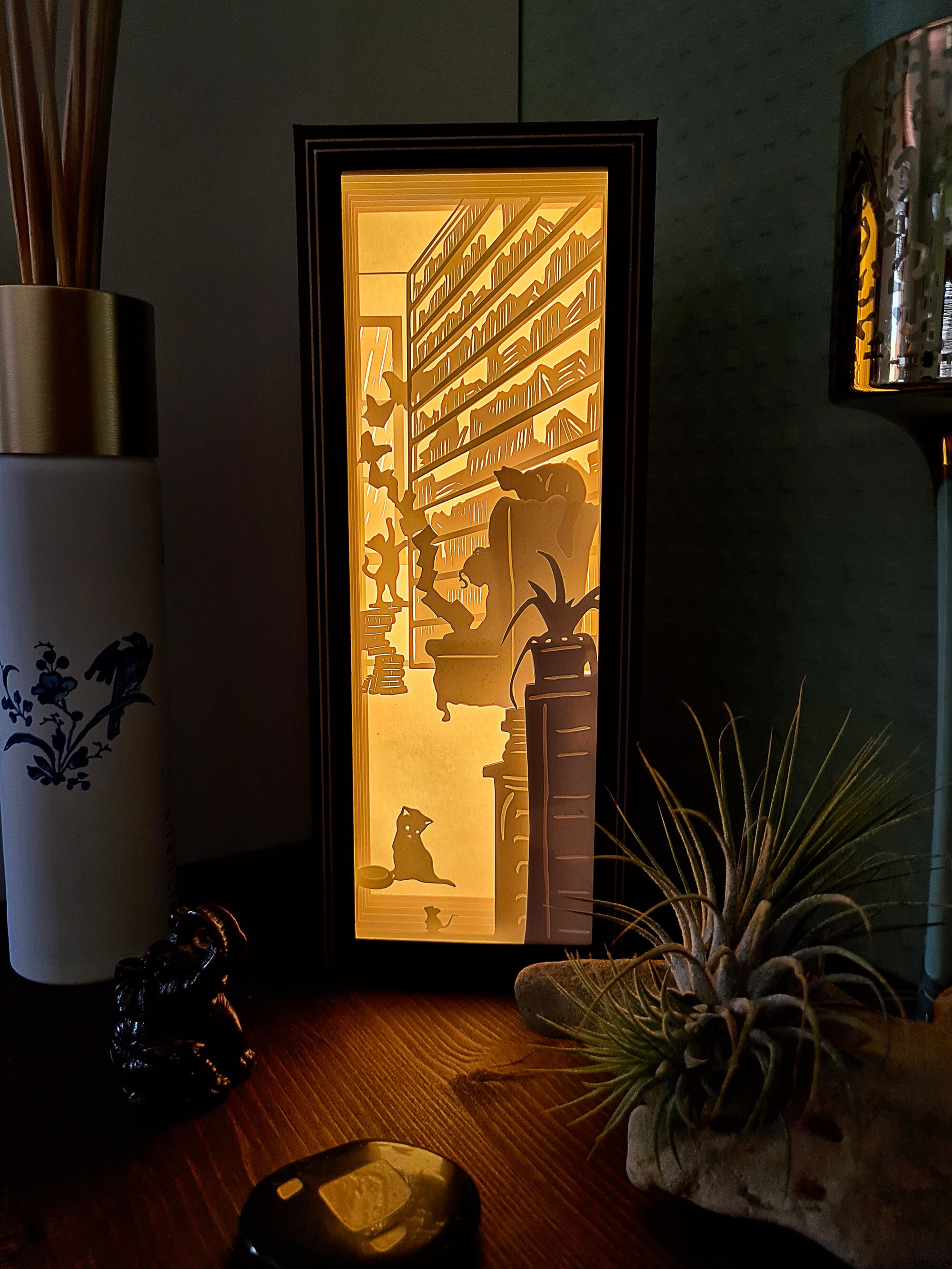 The Girl Who Loves Reading Shadow Box Book Nook Beautiful | Etsy