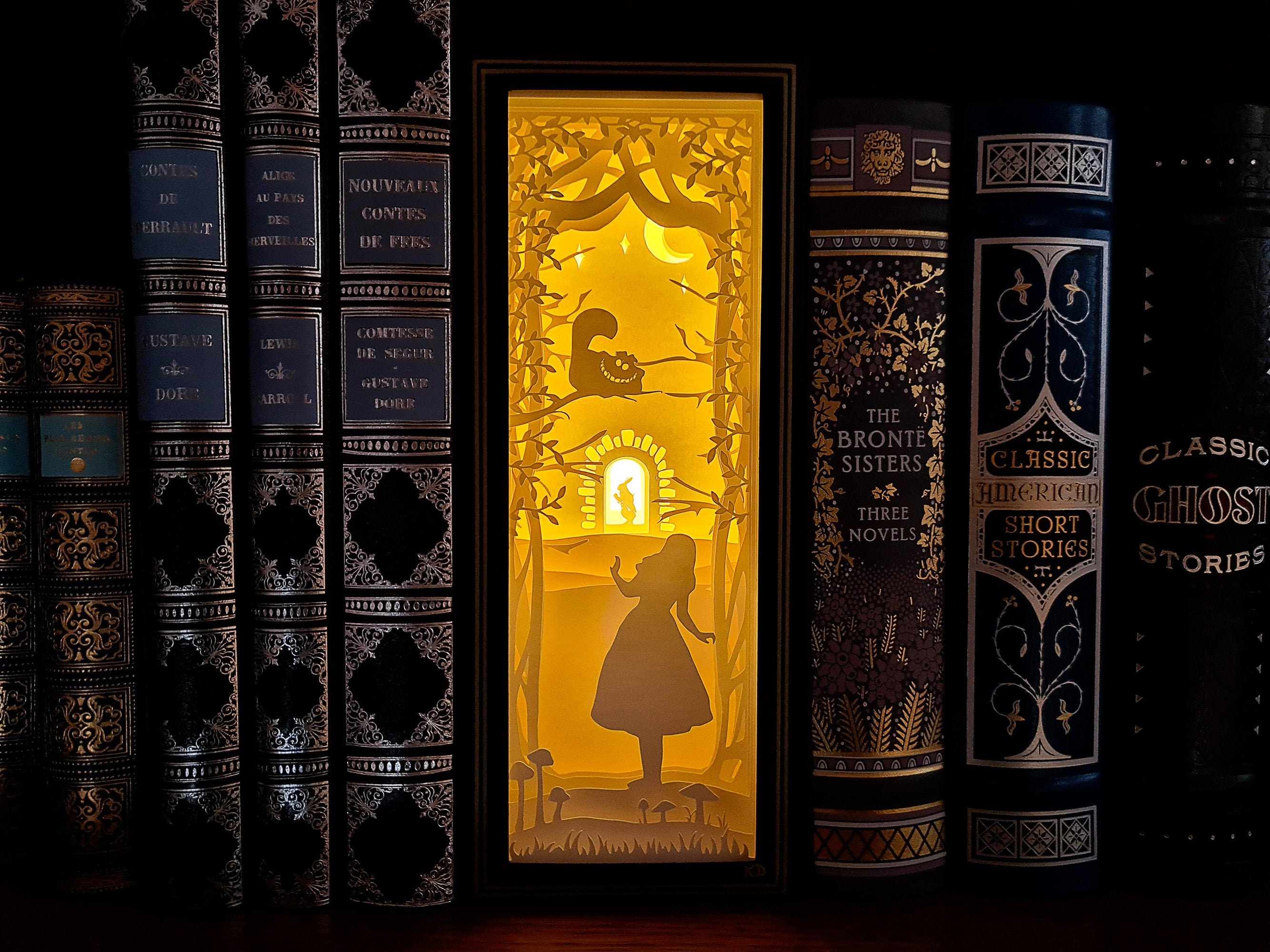 Alice in Wonderland Shadow Box Book Nook Beautiful LED Paper - Etsy
