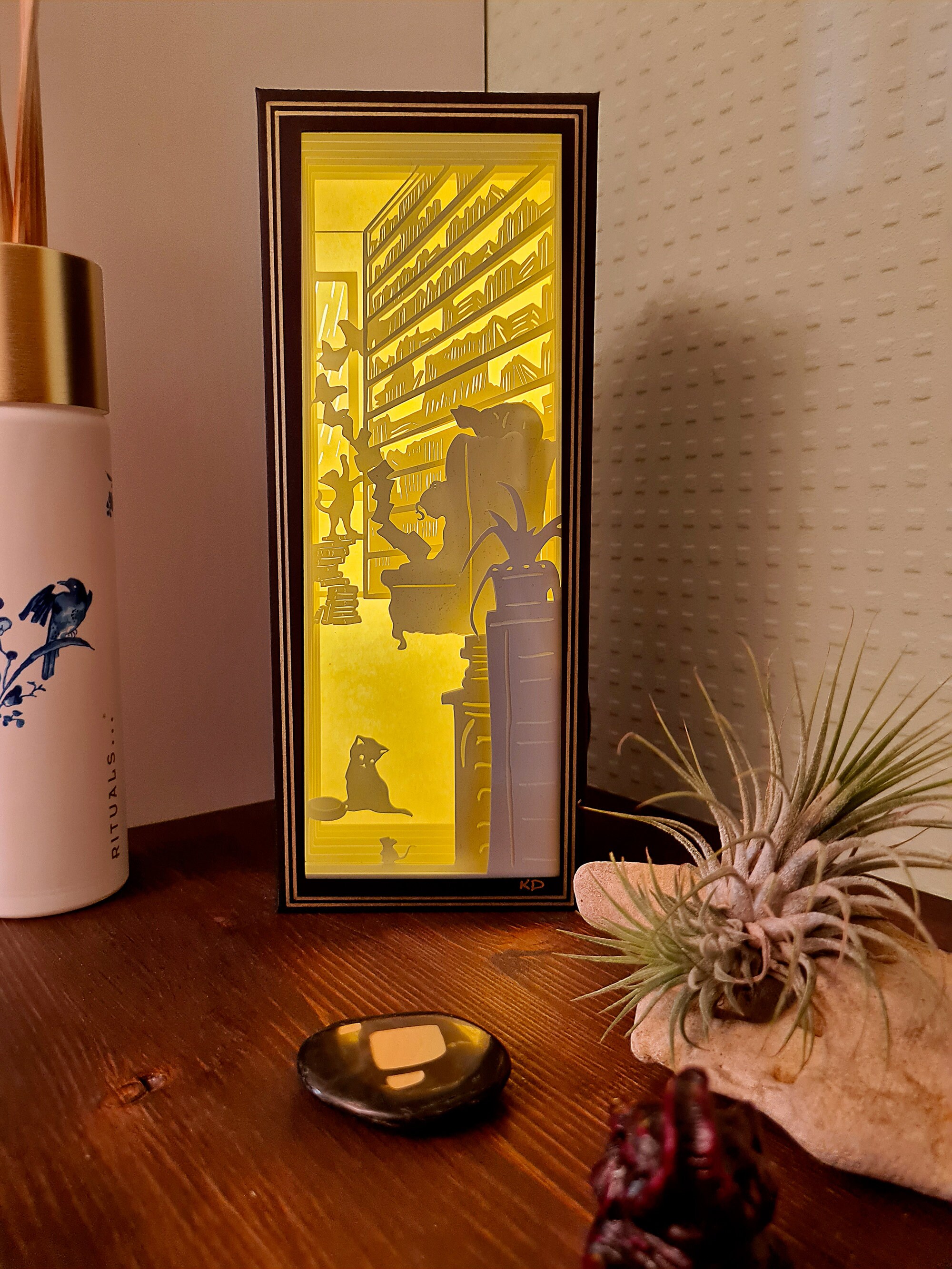 The Girl Who Loves Reading Shadow Box Book Nook Beautiful | Etsy