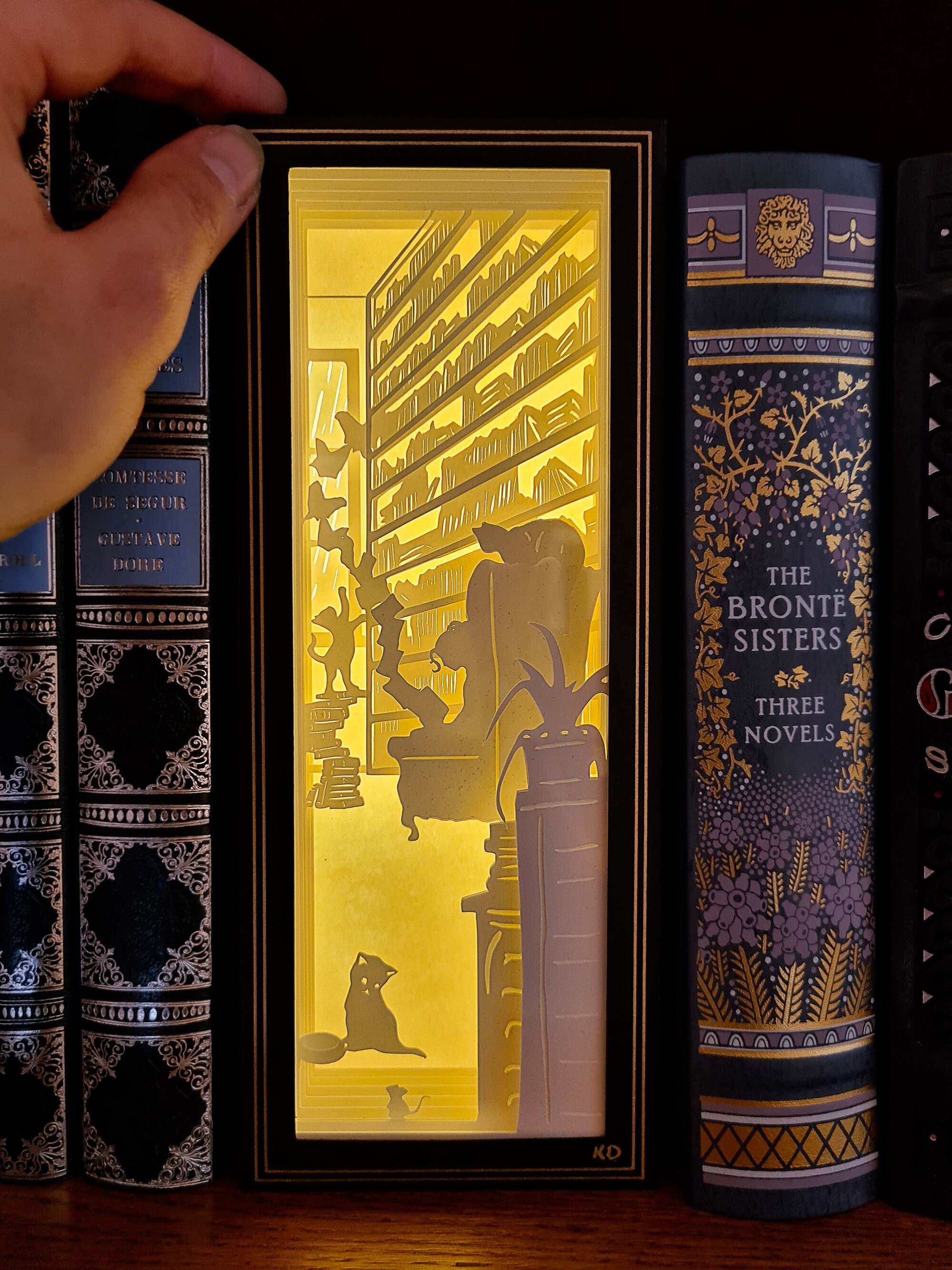 The Girl Who Loves Reading Shadow Box Book Nook Beautiful | Etsy