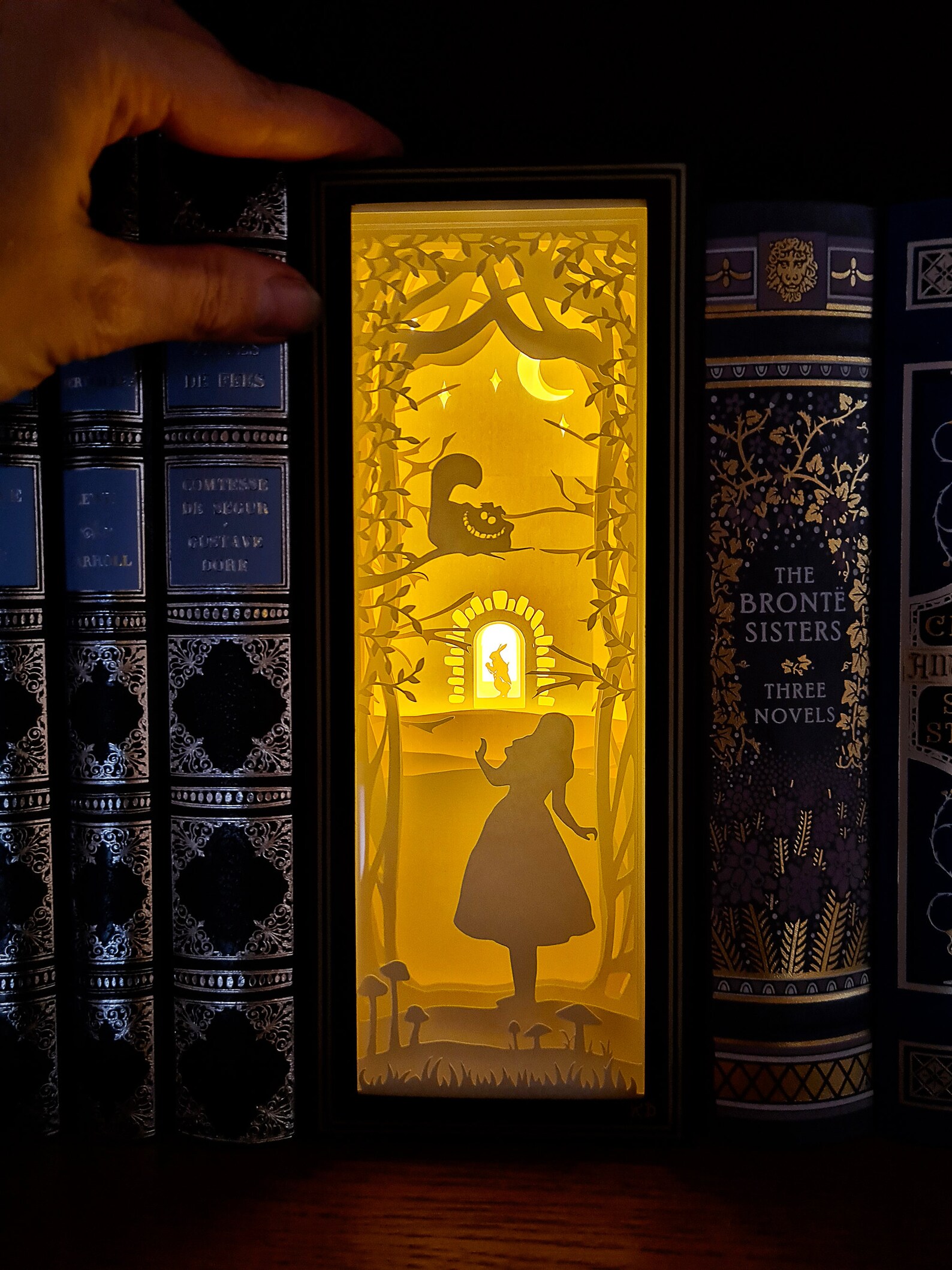 Alice in Wonderland Shadow Box Book Nook Beautiful LED Paper Light Box ...
