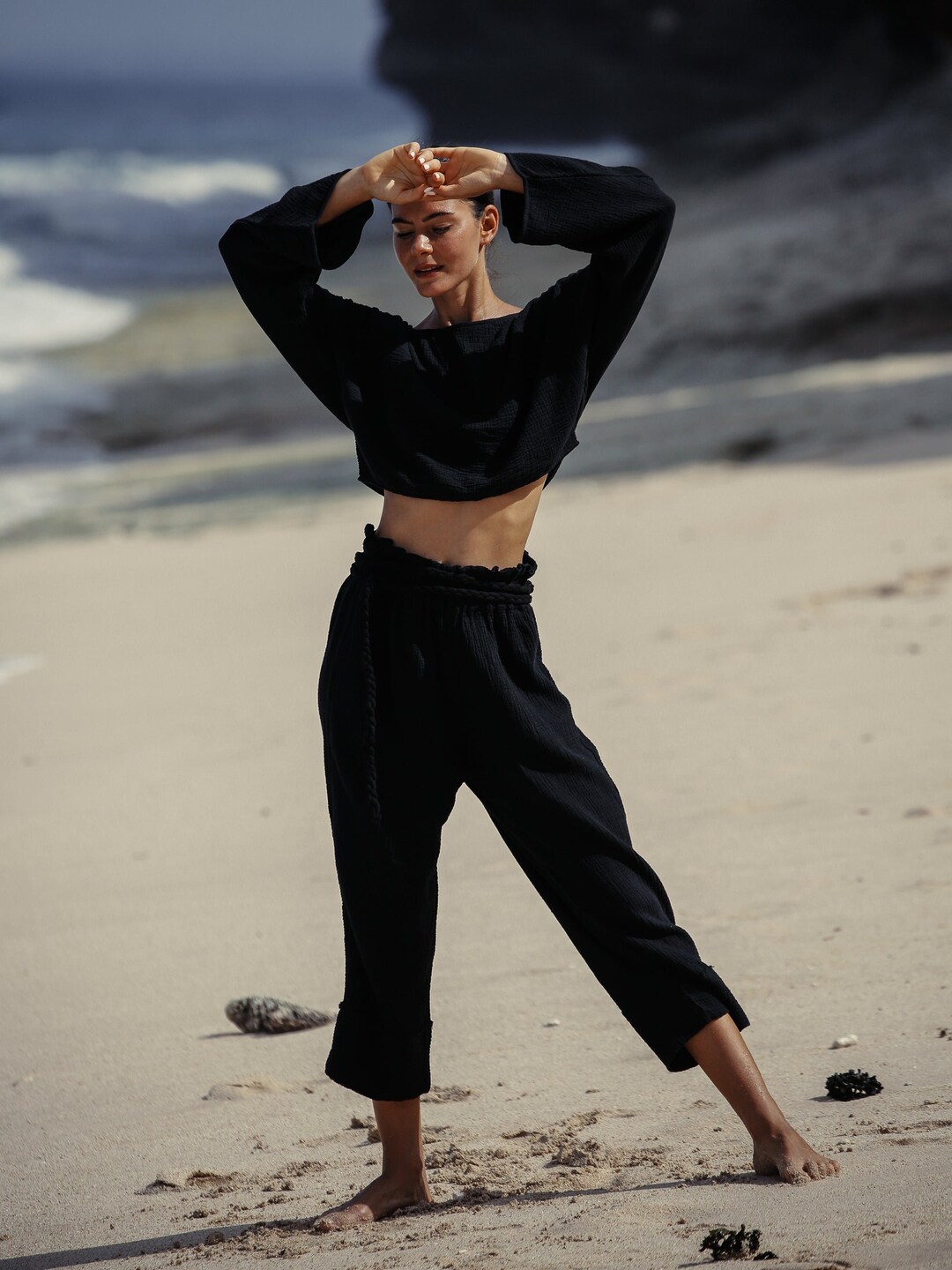 Paloma Paper Bag Pants - Black - Etsy