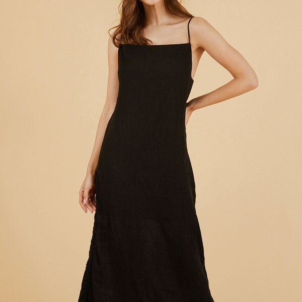 Black Drawstring Dress - Etsy