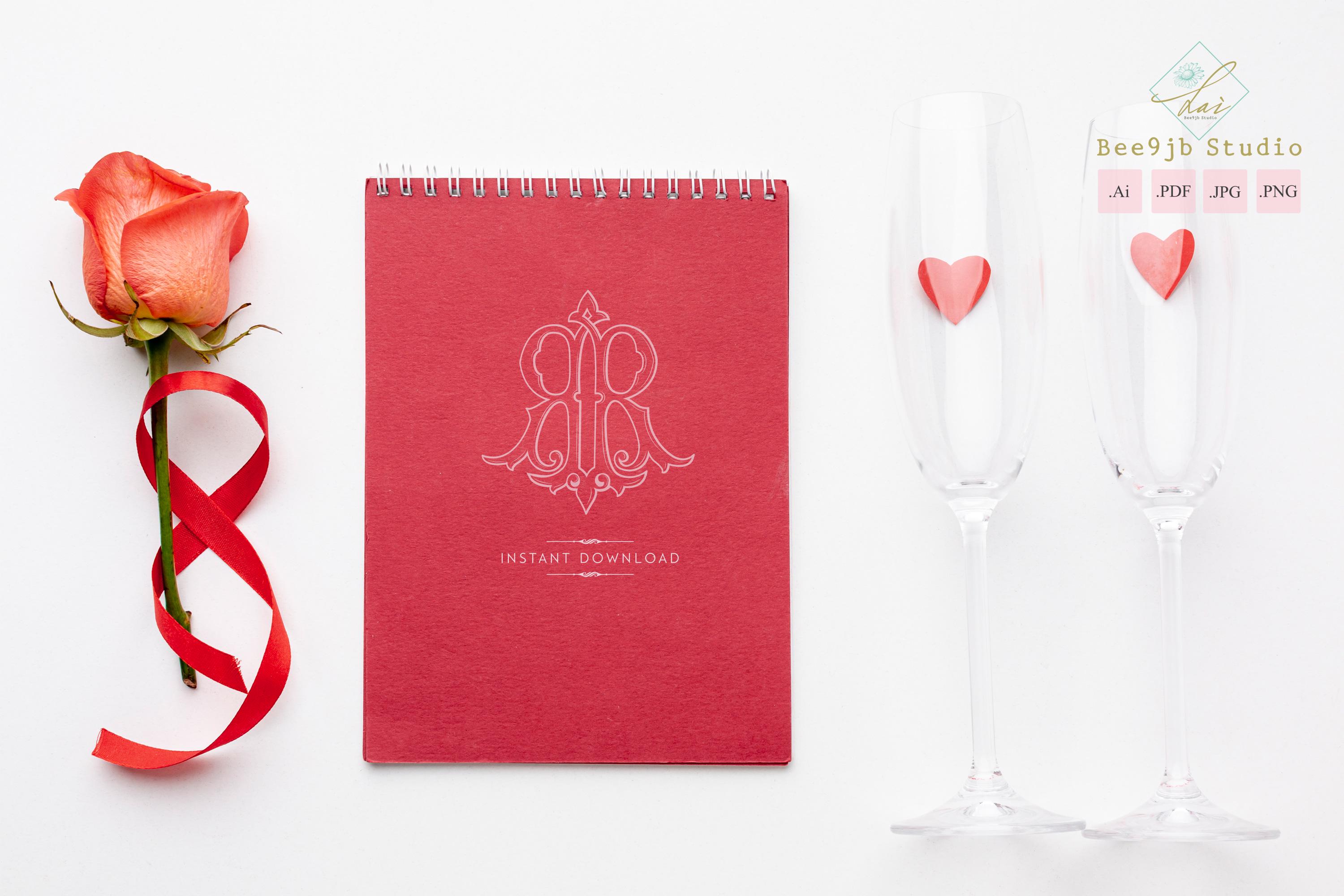 Vintage Monogram RR | Wedding Logo | Wedding Clip Art | Logo Wedding ...