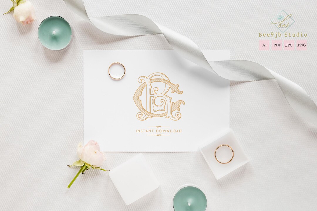 Vintage Monogram RC , CR | Wedding Logo | Wedding Clip Art | Logo ...