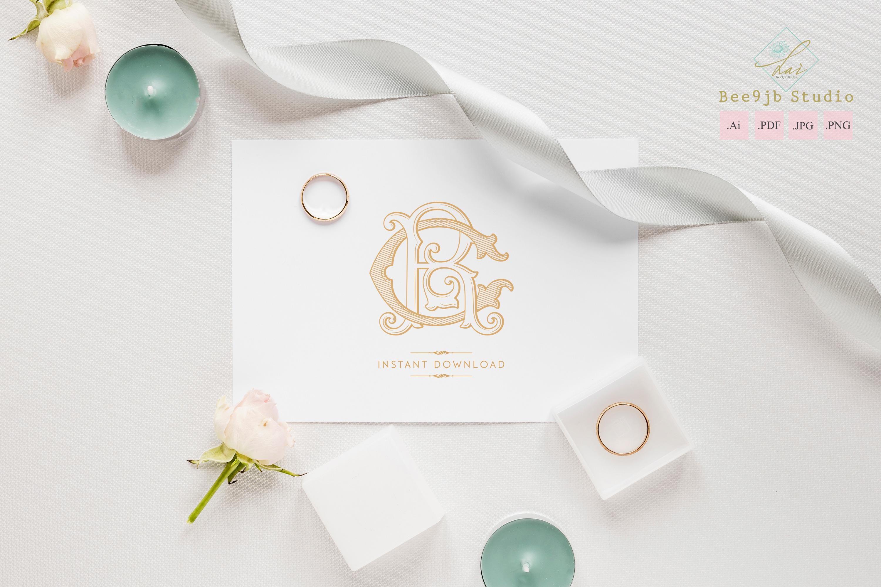 Vintage Monogram RC , CR | Wedding Logo | Wedding Clip Art | Logo ...
