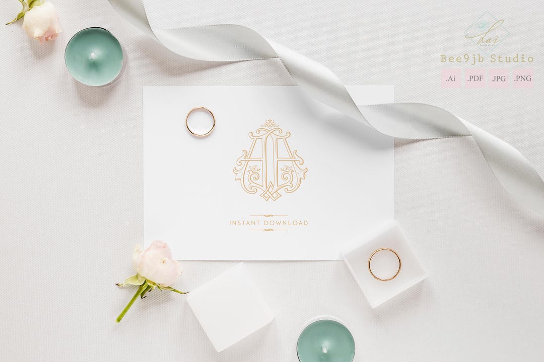Vintage Monogram AA Wedding Logo Wedding Clip Art Logo Wedding Monogram ...