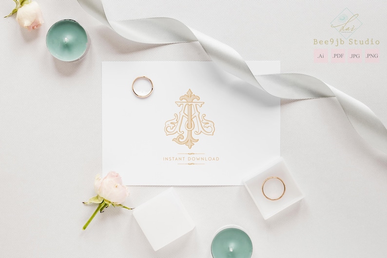 Vintage Monogram JA , AJ | Wedding Logo | Wedding Logo Clip Art | Logo ...