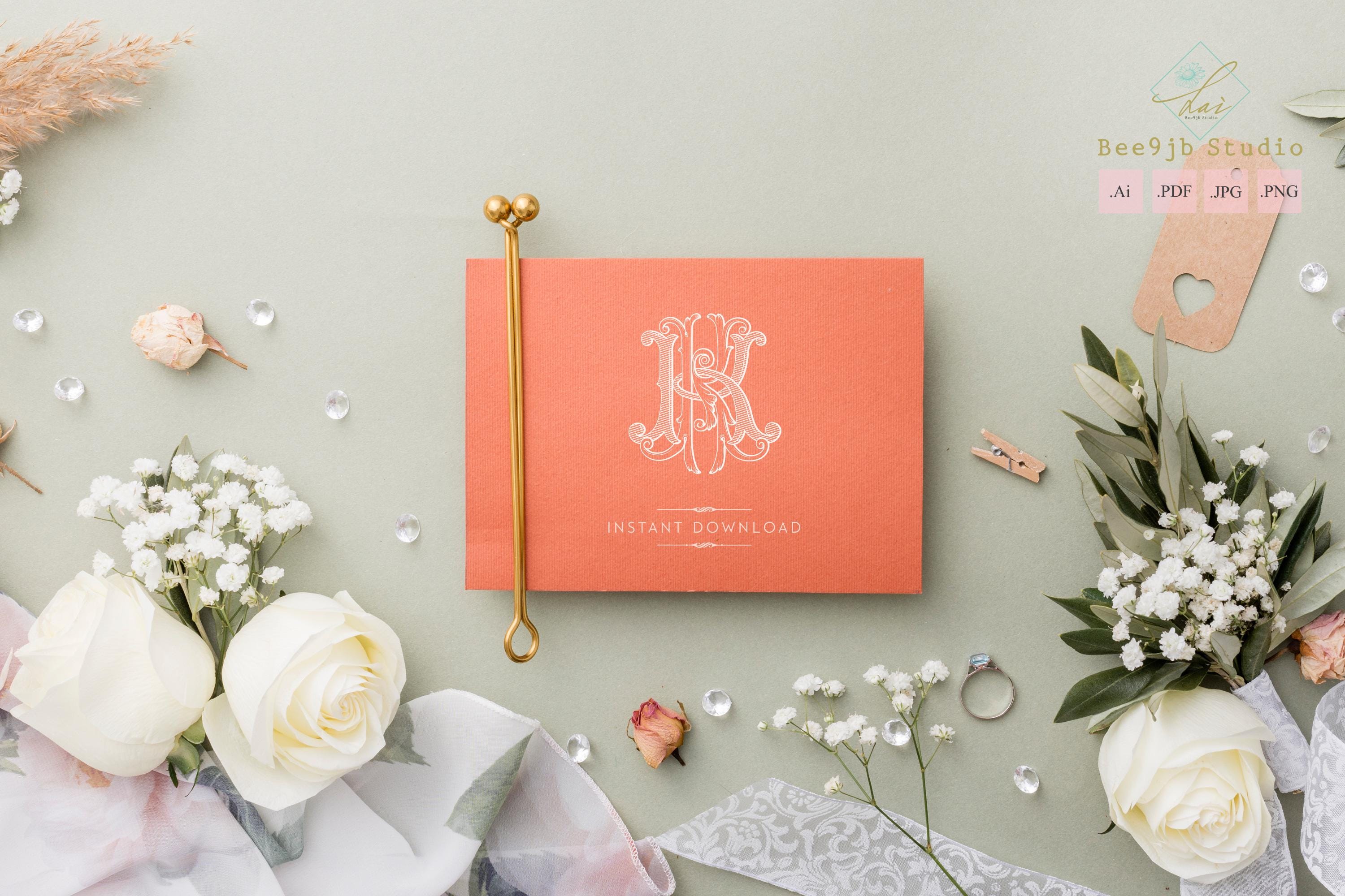 Vintage Monogram KK | Wedding Logo | Wedding Clip Art | Logo Wedding ...