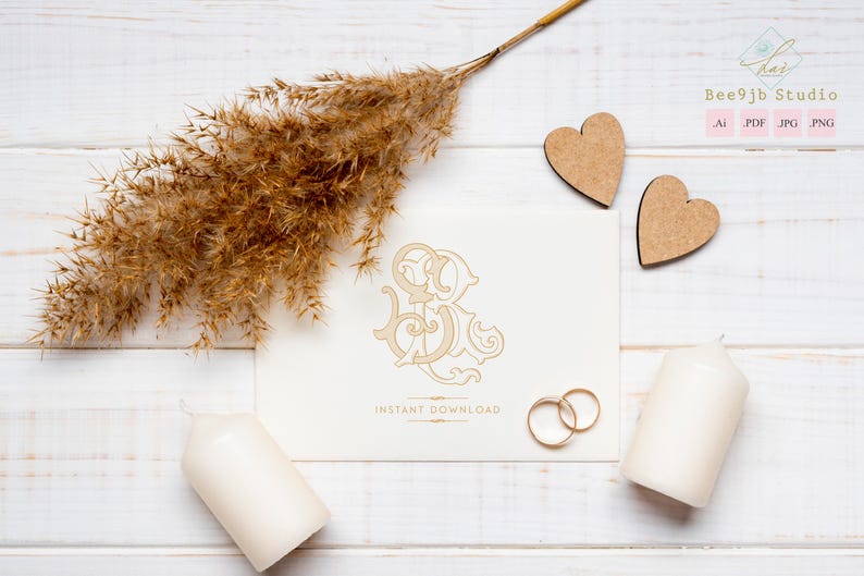 Vintage Monogram SR , RS | Wedding Logo | Wedding Clip Art | Logo ...