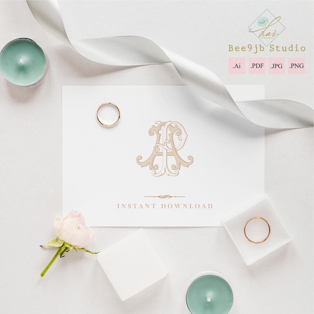 Vintage Monogram PA , AP | Wedding Logo | Wedding Clip Art | Logo ...