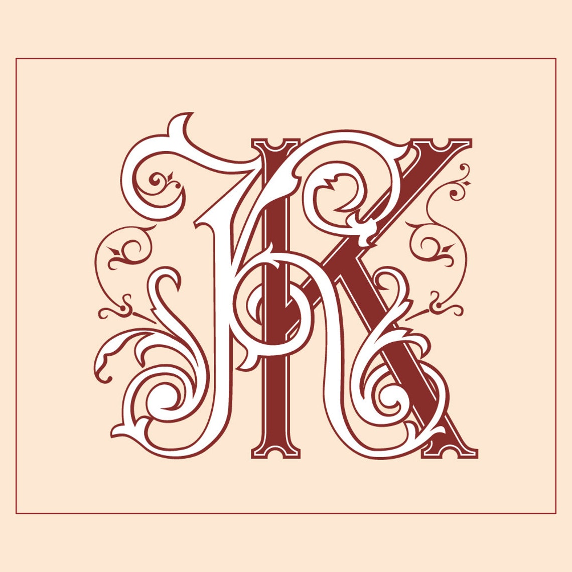 Wedding Logo KK | Vintage Monogram | Wedding Clip Art - Etsy