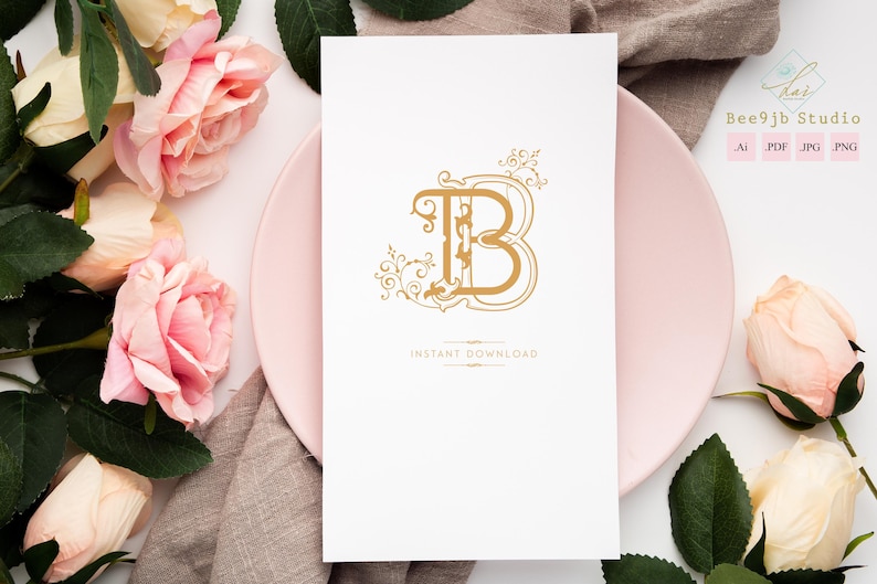 Vintage Monogram BB | Wedding Logo | Wedding Clip Art | Logo Wedding ...
