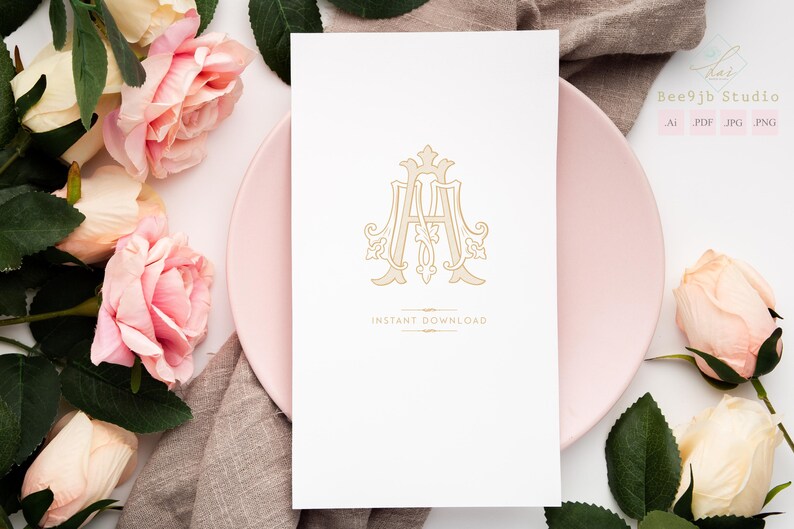 Vintage Monogram MA , AM Wedding Logo Wedding Clip Art Logo Wedding ...