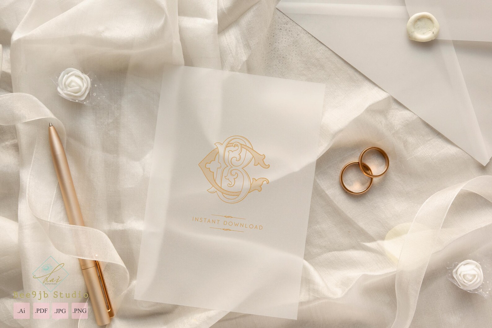 Vintage Monogram BC, CB Wedding Logo Wedding Clip Art - Etsy