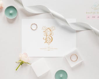 Vintage Monogram SN , NS | Wedding Logo | Wedding Clip Art | Logo ...