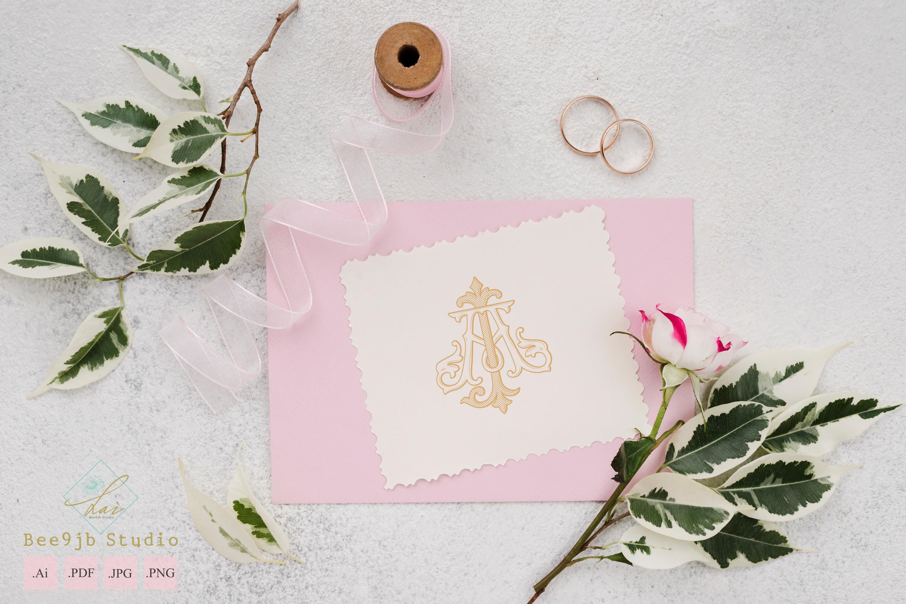 Vintage Monogram JA , AJ | Wedding Logo | Wedding Logo Clip Art | Logo ...