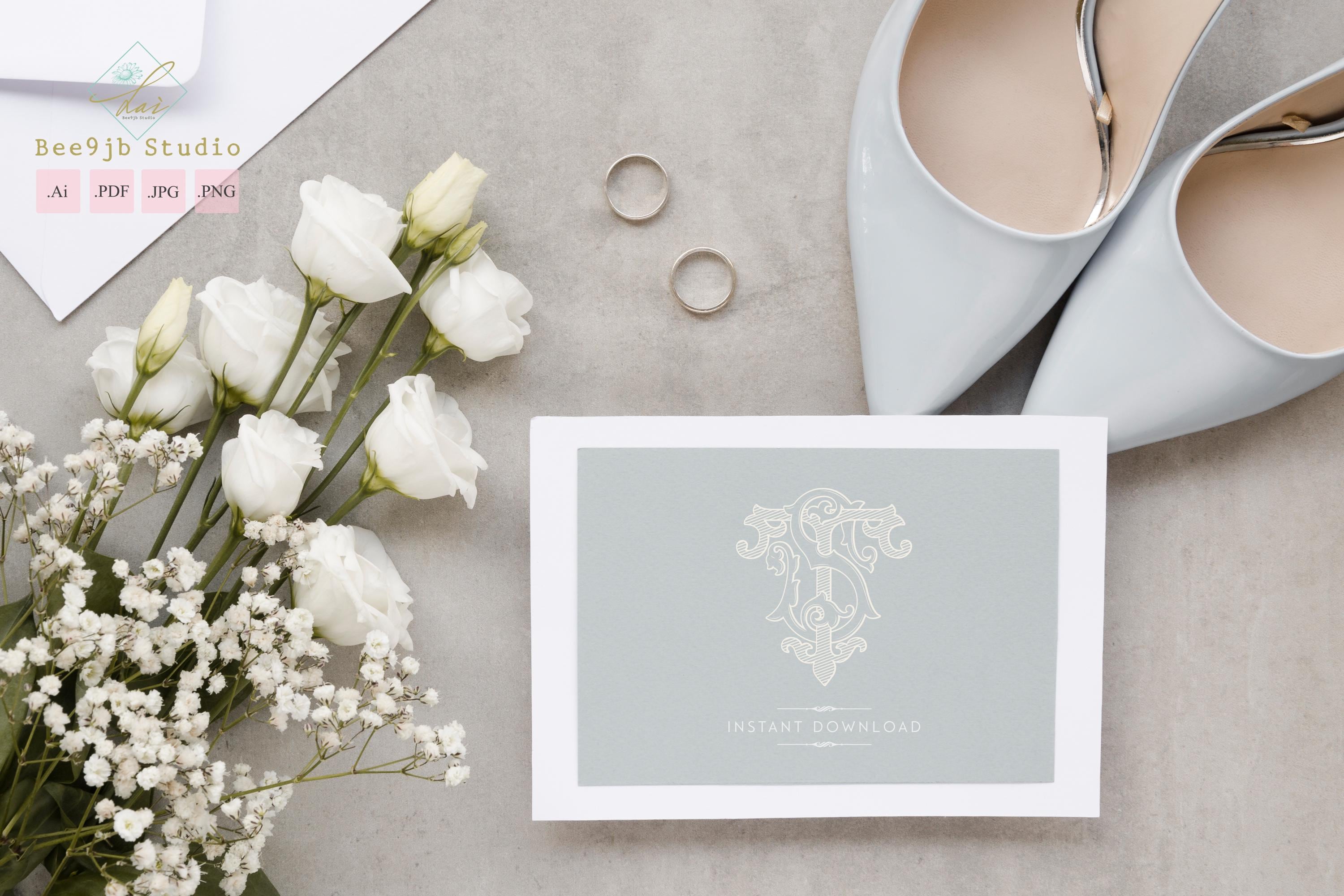 Vintage Monogram ST , TS | Wedding Logo | Wedding Clip Art | Logo ...