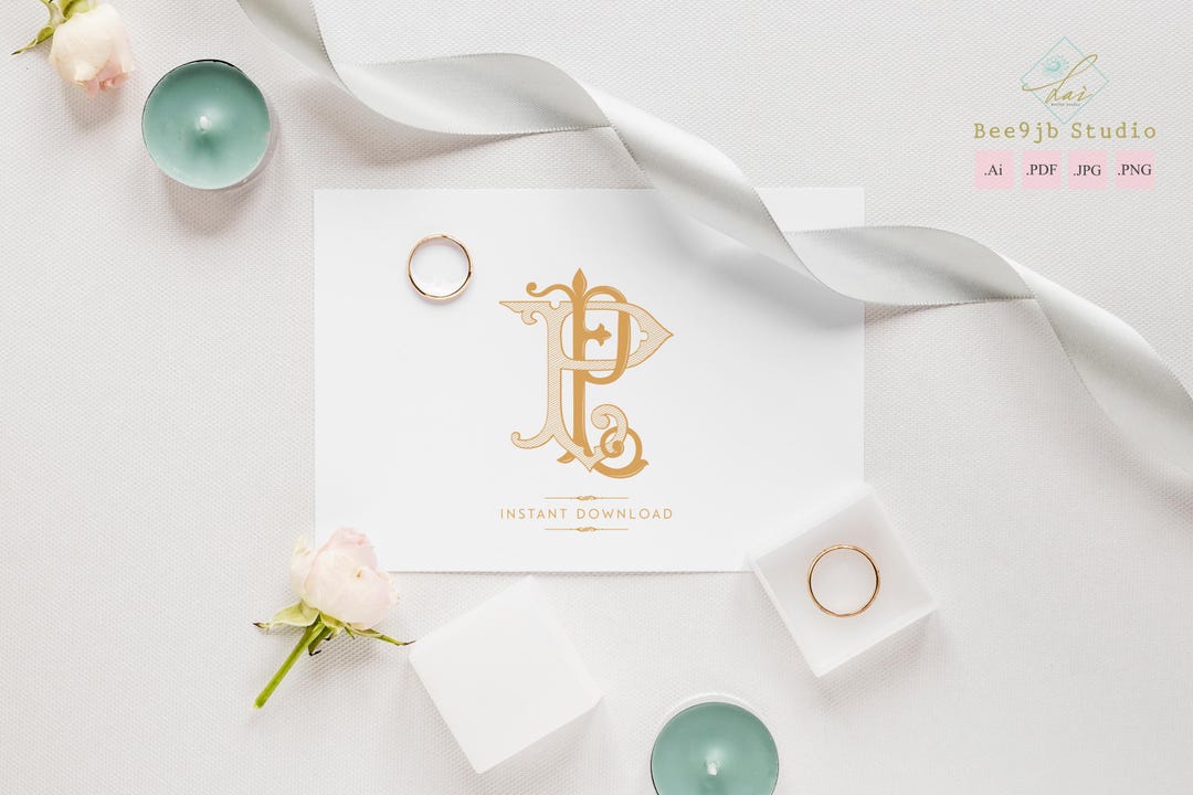 Vintage Monogram PP | Wedding Logo | Wedding Clip Art | Logo Wedding ...